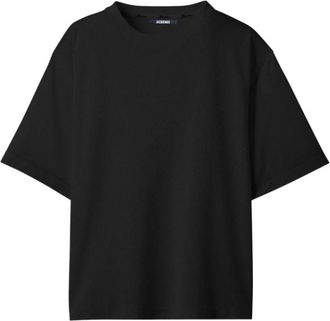 Jacquemus Homme, Tops, Noir, Taille: XL Round Carr&eacute; T-shirt