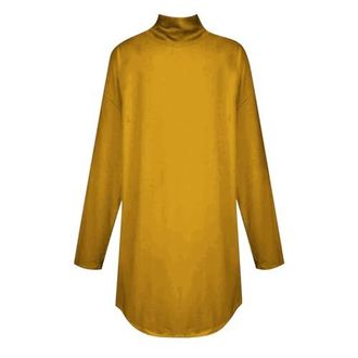 Generic Sweat-shirt uni confortable sans capuche pour femme - Haut à manches longues pour femme - Col roulé - Chemisier à manches longues - Automne décontract