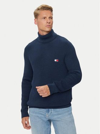 Tommy Jeans Rollkragenpullover Badge DM0DM19434 Dunkelblau Slim Fit