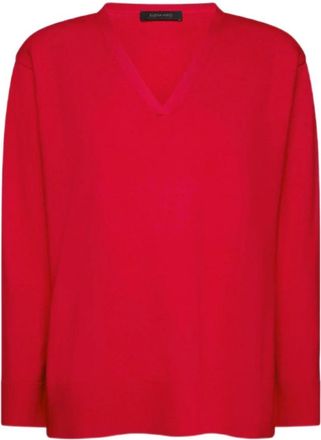 Elena Miro Femme, Pulls, Rouge, Taille: 36 FR Pull &agrave; col en V