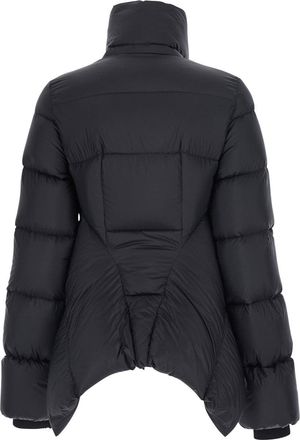 Rick Owens Womens Down Jacket Naska Duvet Black Tech Fabric Polyamide Puffer