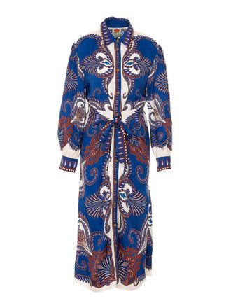 Farm Rio Maxi Robe - Bleu