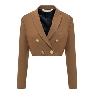 Palm Angels Mud Baumwollmischung Blazer - - Jackets - Damen - Braun - XS