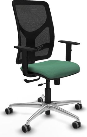 Piqueras y Crespo Drehbarer Schreibtischstuhl mit Rollen, 1D-Armlehnen, h&ouml;henverstellbare Lendenwirbelst&uuml;tze, ausgestattet mit Syncro/Traslack und Schneideschaum, Schwa