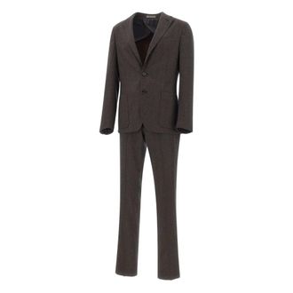 Corneliani Costume en laine &agrave; deux boutons - Homme - Costumes - Brun - Taille: 2XL