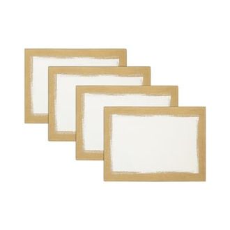 Villeroy & Boch Metallic Brushstroke Platzset, 35,6 x 50,8 cm, 4 St&uuml;ck, elfenbeinfarben und goldfarben