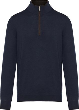Gran Sasso Homme, Pulls, Bleu, Taille: XL Pull à demi-zip