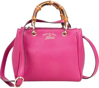 Gucci Crossbody Bags - Gucci Pink Leather Mini Bamboo Handbag - Gr. unisize - in Gold - f&uuml;r Damen