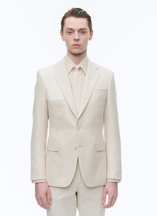 Fursac Veste en laine &agrave; empi&egrave;cements en su&eacute;dine - Taille 46 - Homme