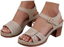 Generic Sandales &agrave; talons bas larges, chaussures d&eacute;t&eacute; pour femme, sandales orthop&eacute;diques &agrave; talon bas pour femme, sandales orthop&eacute;diques pour femme, sandales &agrave;