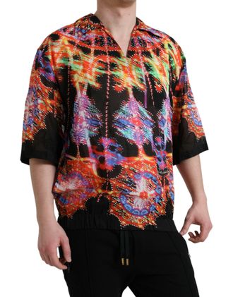 Dolce & Gabbana Mens Multicolor Luminarie Print Cotton T-Shirt