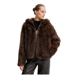 Blugirl Vestes en fausse fourrure et shearling - Femme - Vestes - Brun - Taille: 42 FR