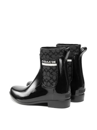 Coach Womens Rivington Wellington Boot Black Rubber