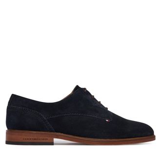 Tommy Hilfiger Halbschuhe Tommy Hilfiger Hilfiger Suede Dress Shoe FM0FM05776 Dunkelblau