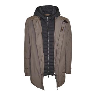 Moorer Wasserdichter Daunenmantel mit abnehmbarem Stepp-Latz - - Coats - Herren - Braun - L