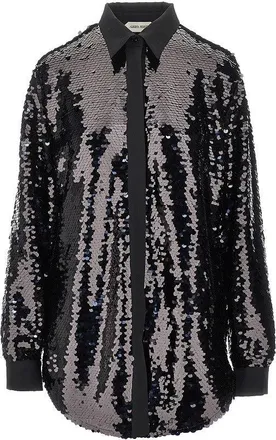 Alberta Ferretti Sequinned oversized shirt Woman 42