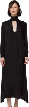 Alpha Studio Femme, Robes, Noir, Taille: 40 FR Abito lungo M/L/C Fusciacca