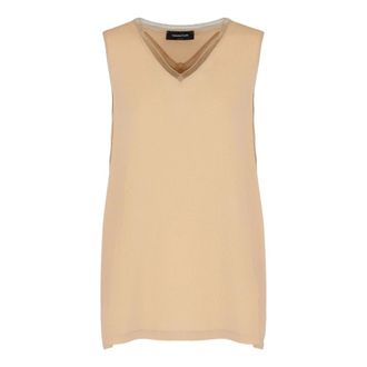 Fabiana Filippi Femme, Blouses et Chemises, Beige, Taille: 42 FR D&eacute;bardeur en cr&ecirc;pe de Chine