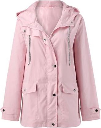 Generic Vestes imperm&eacute;ables &agrave; capuche pour femmes 2026 avec poches solides &agrave; fermeture &eacute;clair pour entra&icirc;nement en plein air coupe-vent, RD2., 3XL