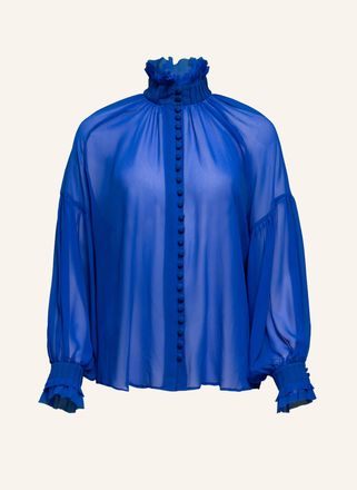 Helene Galwas Langarm Bluse Aus Chiffonseide Babett blau