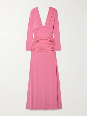 Carolina Herrera Robe Aus Stretch-jersey Mit Raffungen - Pink