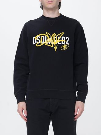 Dsquared2 Sweat-shirt &agrave; col rond en coton avec logo imprim&eacute; et &eacute;paules tombantes
