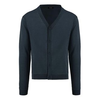 Bomboogie Homme, Pulls, Bleu, Taille: M Cardigan en coton &agrave; col en V