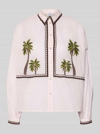 Jake*s Casual Regular Fit Hemdbluse mit floralem Stitching