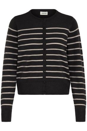Oxmo Strickjacke OXKeana Modischer Feinstrick-Cardigan mit Streifen
