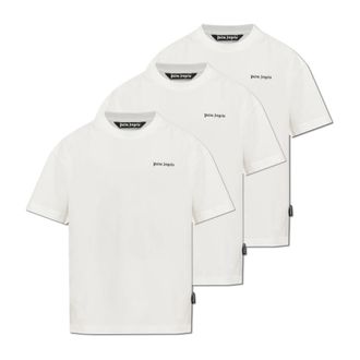 Palm Angels Homme, Tops, Blanc, Taille: M Lot de 3 T-shirts Logo