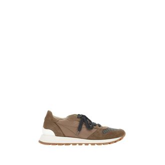 Brunello Cucinelli Monile Sneaker mit Wildleder-Eins&auml;tzen - - Shoes - Damen - Braun - 38 EU