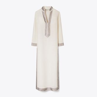 Tory Burch Damen Verzierter Leinenkaftan