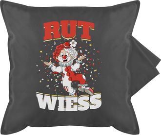 Shirtracer Kissenbezug - & Fasching - Kissen - Rut un Wiess Clown Karneval K&ouml;ln Rot Weiss I Fastnacht I Fasnacht I Fasnet - 50 x 50 cm - Grau - karnevalskissen F