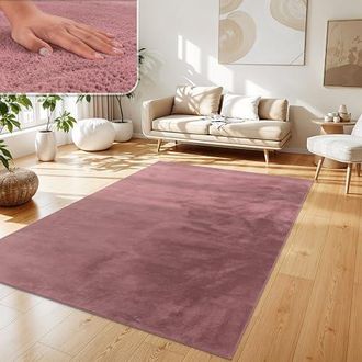 Paco Home Tapis Salon Fausses Fourrures Doux Lavable Moderne Élégant Facile À Entretenir Effet Fourrure Uni Brillant Douillet À Poils Courts, Dimension:240x340 