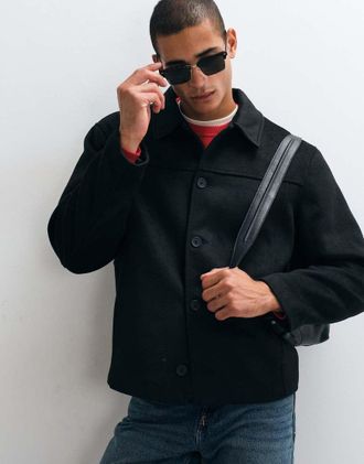 Asos veste effet laine noire