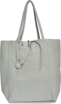 Roberta M Graue Lederhandtasche