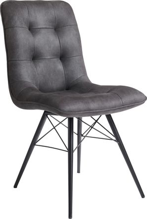 Homin Stuhl, Dunkelgrau, Textil, Rundrohr, 48x88x62 cm, Stoffauswahl, Esszimmer, Stühle, Esszimmerstühle