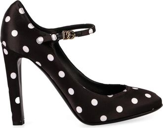 Dolce & Gabbana Femme, Chaussures, Noir, Taille: 37 1/2 EU Escarpins Mary Jane &agrave; Pois