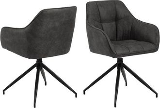 ebuy24 Ebuy24 - Brenda Esszimmerstuhl mit Armlehnen und Drehfunktion grau