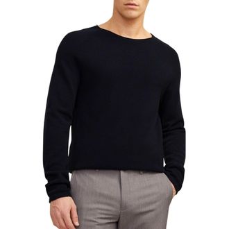 Jack & Jones Herren Strickpullover Rundhals Basic Langarm Sweater Baumwolle Shirt JJEHILL