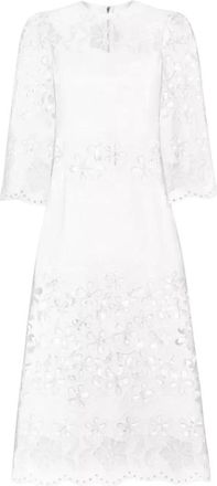 Dolce & Gabbana Femme, Robes, Blanc, Taille: 40 FR Robe Avec D&eacute;coupes Florales