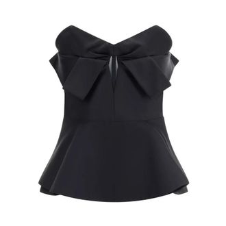 Alexander McQueen &Auml;rmelloses Korsett-Top mit Peplum und Schleifendetails - - Tops - Damen - Schwarzk - M