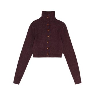 Remain Eleganter Slim Cardigan - - Knitwear - Damen - Lila - M