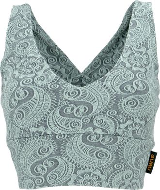 Guru Shop Bauchfreies Top, Bra Top, Yoga Top aus Bio-Baumwolle - Aqua, Damen, Size:XL