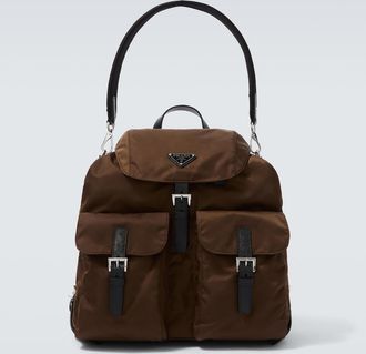 Prada Rucksack aus Re-Nylon mit Leder