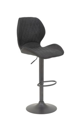 Livetastic Barhocker Sonja, Anthrazit, Metall, Textil, Raute, Rundrohr, Drehteller, S&auml;ule, 42x96x51 cm, Sitzfl&auml;che 360&deg; drehbar, Esszimmer, Barm&ouml;bel, Barhocker