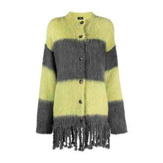 Etro Gestreifter Fransenwollcardigan - - Knitwear - Damen - Mehrfarbig - 2XS