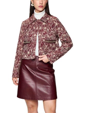 Marc Cain Kurzjacke Feminine Rigour Premium Damenmode Blazerjacke Blouson, besticktem Blumenmuster, gerader Schnitt
