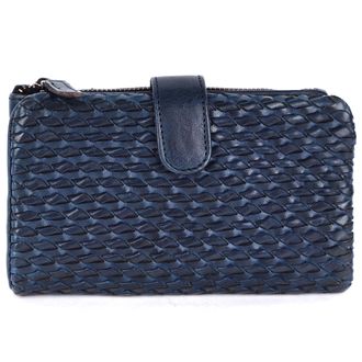 Vilenca Holland Vilenca Holland Vollkorn-Naturleder-Obergriff-Handtaschen f&uuml;r Frauen mit Staubbeutel, Marineblau, 16.5 x 10.5 x 3