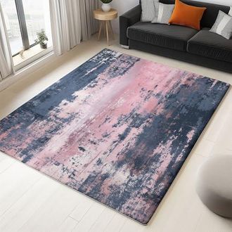 Generic Abstrait Tapis de Salon Lavable 140 x 200 cm, Faible Poil Antid&eacute;rapant Adapt&eacute; &agrave; laspirateur avec Motif Texture Rugueuse Tapis Chambre pour Commercial 